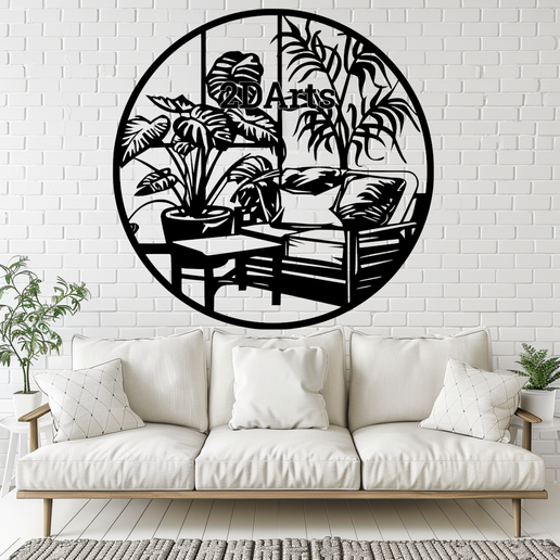 STL file Cozy Living Room 2D Wall Art/Window Art - Digital STL & SVG ...