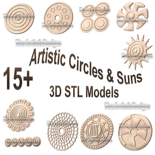 STL file 17 Artistic Circle & Sun Designs for CNC and 3D Printing ...