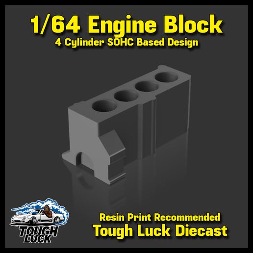 🚁 164 4 Cylinder Engine Block v1 - Basic Detail・Free 3D File for 3D ...