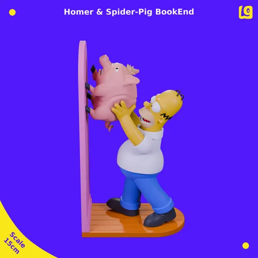📚 Homer Simpson and Spider-Pig - BookEnd Support - Cartoon FanArt by ...