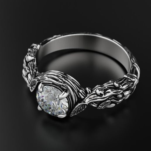 🌳 Tree Branch Engagement Ring・ STL File for ・Cults