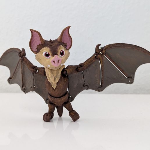3D print Bat articulated figure, print-in-place body, snap-fit head ...