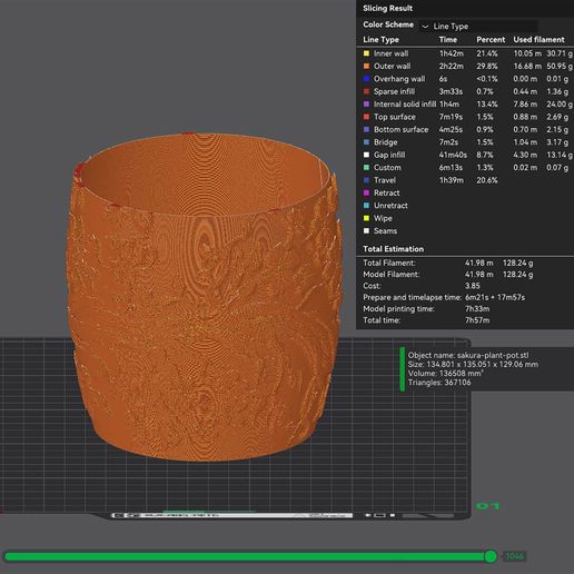 🌿 Sakura Plant Pot STL – No Supports Needed・ STL File for 3D printing・Cults