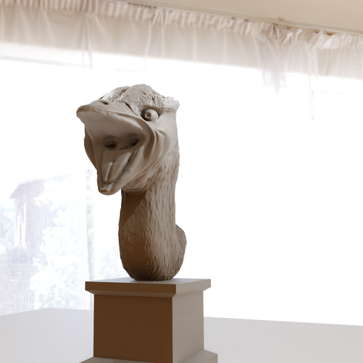 STL file emu screaming head bust stl 👤 ・Model to download and 3D print ...