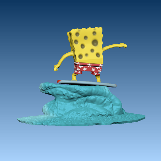 🌊 spongebob squarepants wave surfer from bikini bottom summer・ OBJ File ...