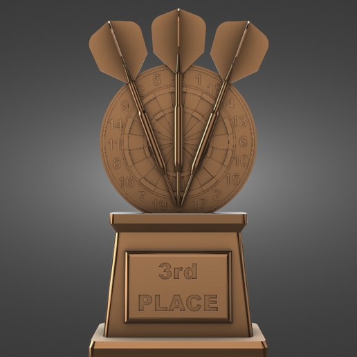 STL file Dart Trophy / Cup - 3rd Place 🎯 ・3D printer model to download・Cults