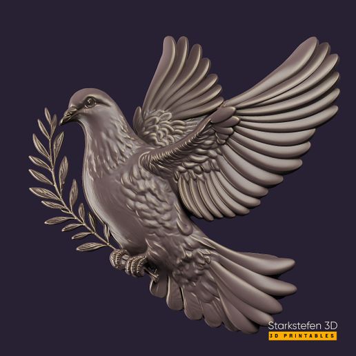 🕊️ 3D Dove Relief Stl for CNC and 3D printing・ STL File for 3D printing ...