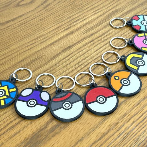 🆓 [FREE] ONE Pokemon Ball Key Chain・Free 3MF File for ・Cults