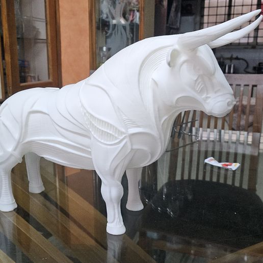 🐂 Majestic Cybernetic Charging Bull - 3D Print Ready STL Sculpture・ STL ...