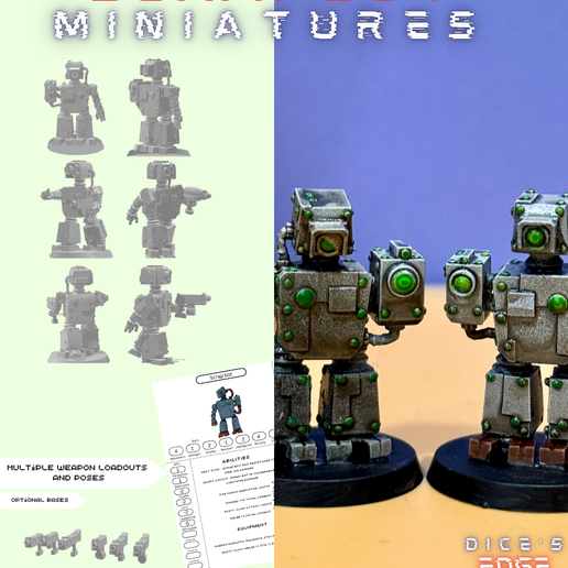 STL file Scrapbot Pack [Dice's Edge] 🤖 ・3D printing model to download・Cults