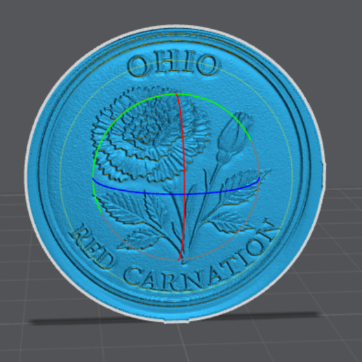 💐 Ohio state flower Red carnation coin token wall art・ STL File for 3D ...