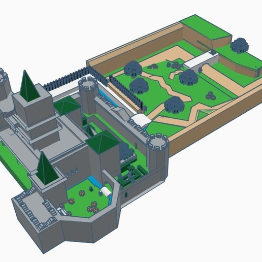 🏰 Hyrule Castle (Low Poly)・Free STL File for ・Cults