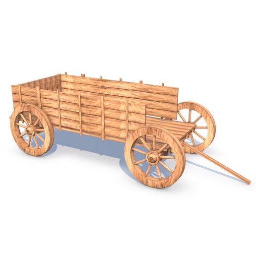 🪵 Wooden cart no.3・ STL File for 3D printing・Cults