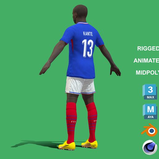 3D file 3D Rigged NGolo Kante France Euro 2024 🇫🇷 ・3D printable model ...