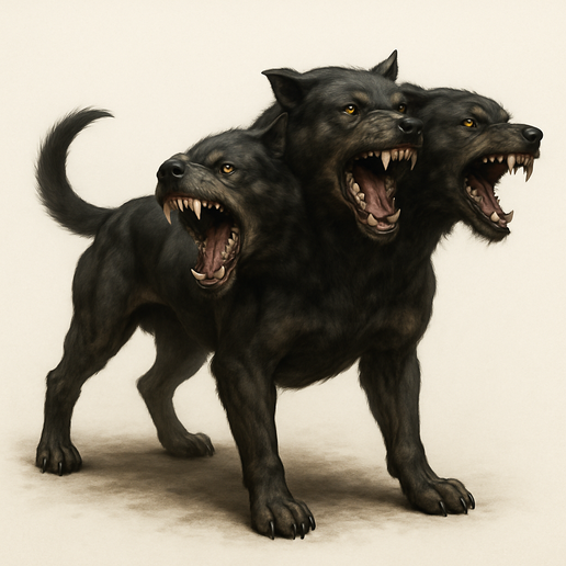 🐕 Mythological three-headed dog・ STL File for 3D printing・Cults