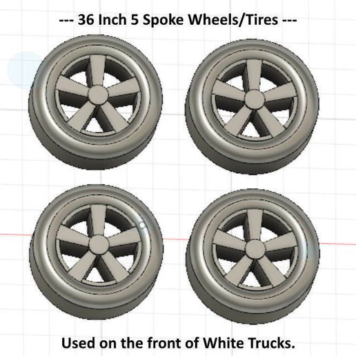 🎨 N Scale -- Wheel/Tire Combinations in 36" and 40" diameters.・Free 3D File for ・Cults