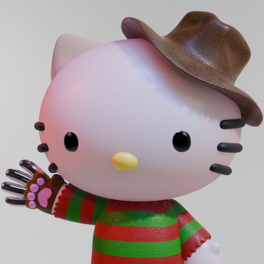 👋 HELLO KITTY FREDDY KRUEGER - NIGHTMARE ON ELM ST・ 3D File for 3D ...