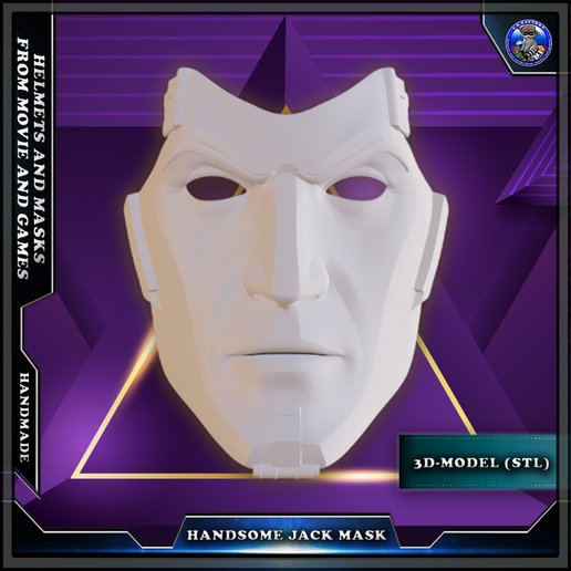 👾 Handsome Jack mask (Borderlands 3)・ 3D File for 3D printing・Cults