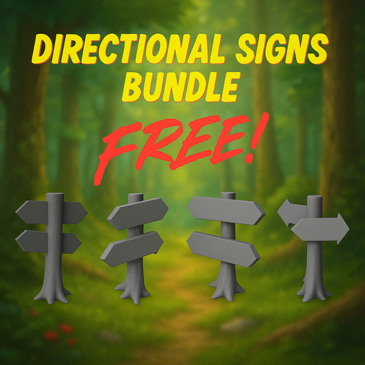 🆓 Directional Signs Bundle – Fantasy Scatter Terrain (FREE)・Free 3D ...