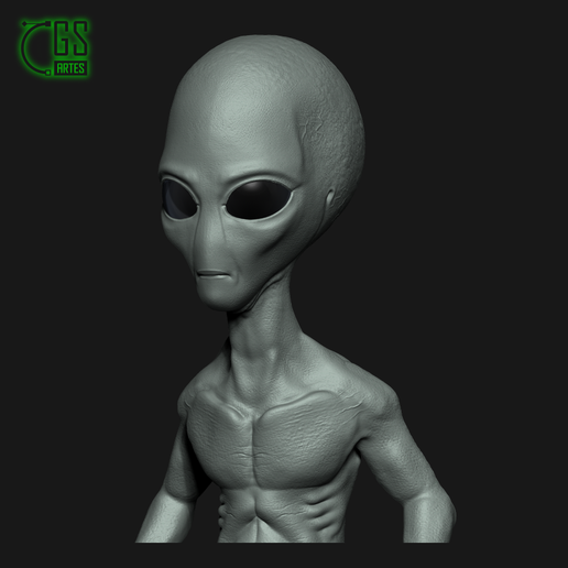 👽 REALISTC ALIEN - 3D・ STL File for 3D printing and CNC machining ...