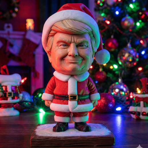🎅 Donald Trump Santa Claus Caricature - Christmas Ornament・ STL File ...