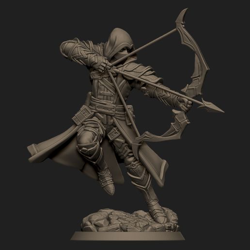 ️ Assassin Archer - Miniature RPG・ STL File for 3D printing・Cults