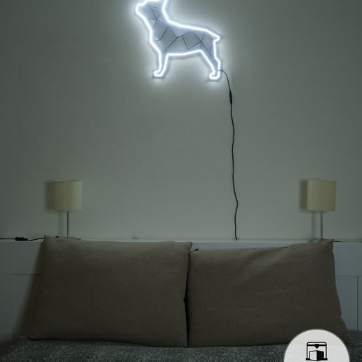 🎨 GEOMETRIC NEON LED FRENCHIE BULLDOG SIGN/LAMP 50 x 50cm・Archivo STL ...