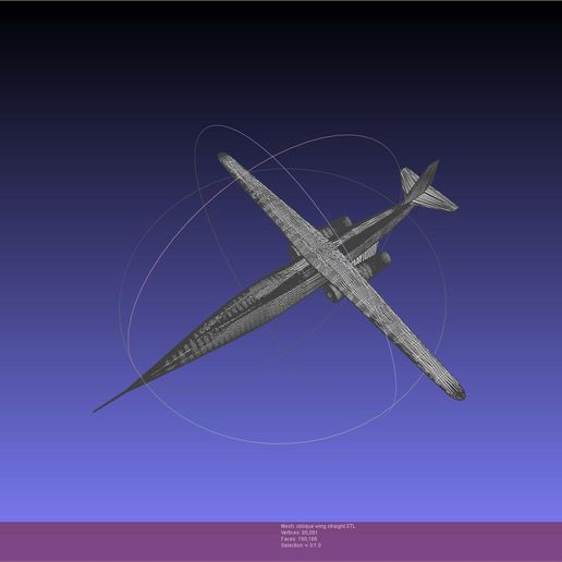 🪶 NASA AD-1 Oblique Wing Model・ STL File for 3D printing・Cults