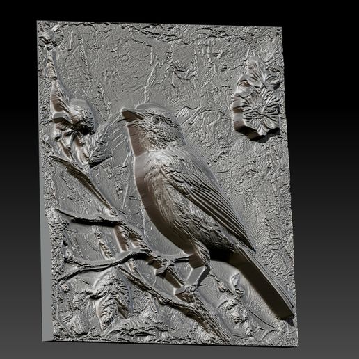 STL file Bird and Floral Bas-Relief 3D Model 🐦 (OBJ)・3D printing design ...