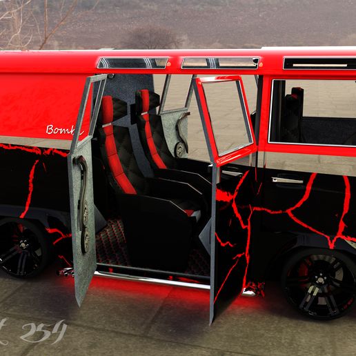 🚗 Volkswagen Custom Kombi Bus・ 3D File for 3D printing・Cults