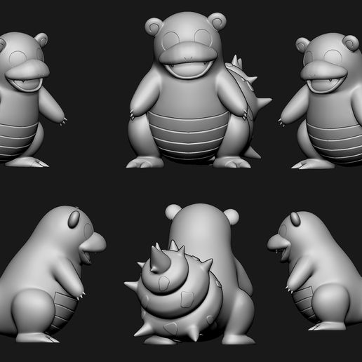 🐉 Pokemon - Slowpoke, Slowbro and Slowking with 2 poses・ STL File for ...