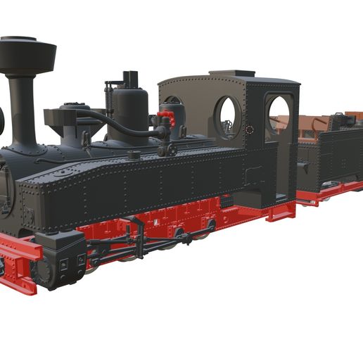 🚂 H0f scale D-Feldbahn Locomotora HF con ténder - resina・Archivo STL ...