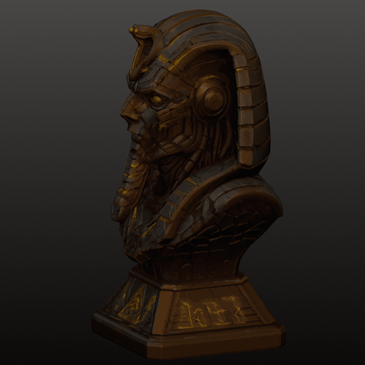👤 Mecha Pharaoh Bust - Futuristic Egyptian Statue for 3D Printing ...