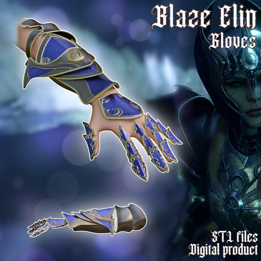 3D file Fantasy Nightsong Dame Aylin Armor Cosplay Gloves Baldurs Gate ...