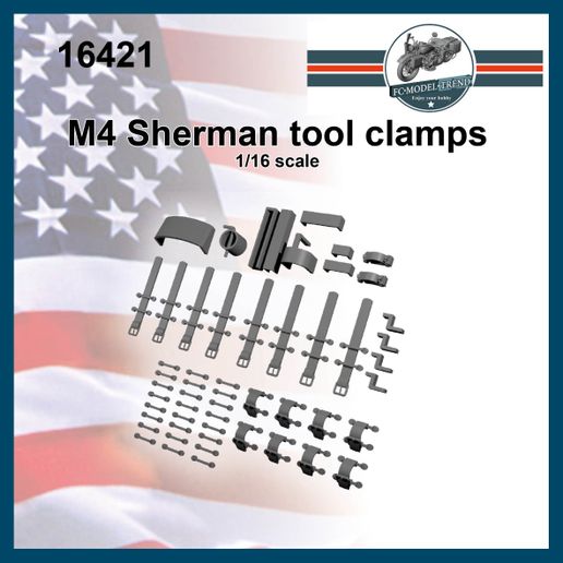 🇺🇸 16421 USA WWII AFV tool clamps 1/16 scale・ STL File for 3D printing ...