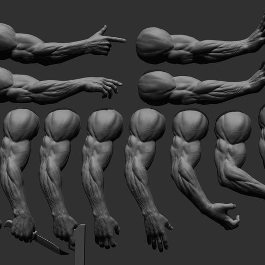 ♂️ 12 male arms poses・ 3D File for ・Cults