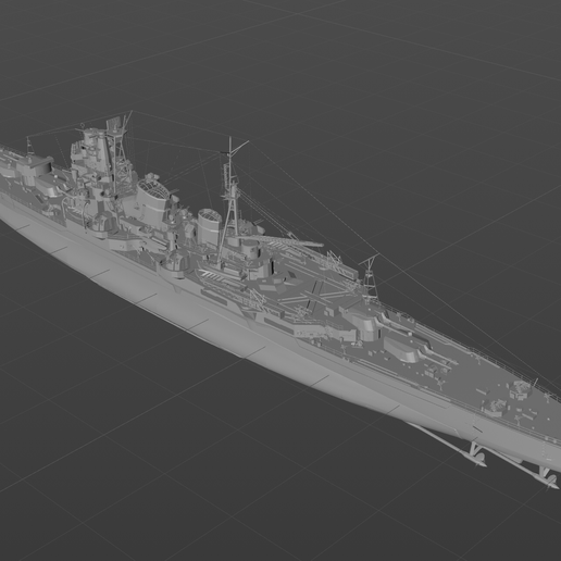 🚢 Digital model of the cruiser Myoko・ OBJ File for 3D printing・Cults