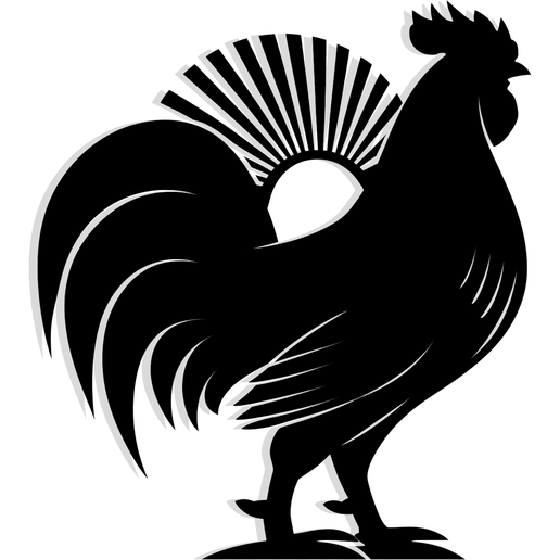🐓 rooster with a sun rising behind its tail - 2D/3D Wall Art STL+SVG ...