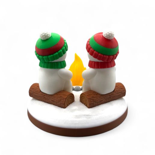 ☃️ Snowman Campfire Scene - Too Cool to Melt・ STL File for 3D printing ...
