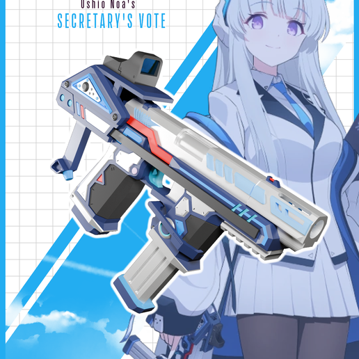 🗼 Blue Archive Ushio Noa's Tokyo Marui 45 ACP pistol gun・ STL File for ...