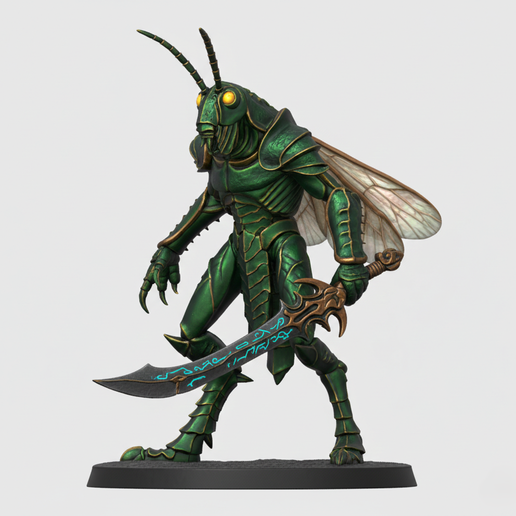 🦗 Emerald Swarm Duelist - Agile Insectoid Assassin - Fantasy Bugfolk ...