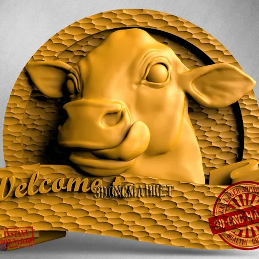 Файл STL Welcome Cow STL, Welcome Cow 3d figure, stl, 3d printer STL ...