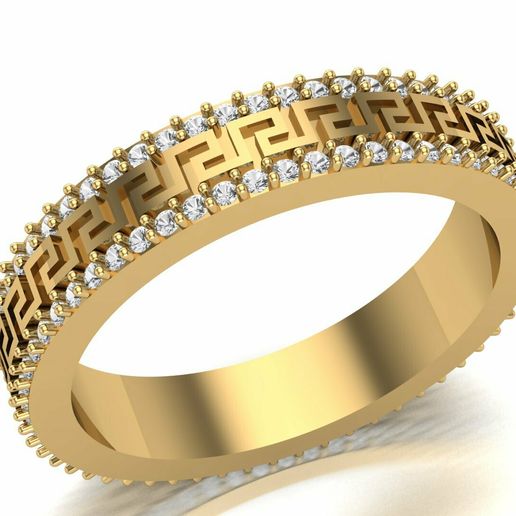 versace print gold ring