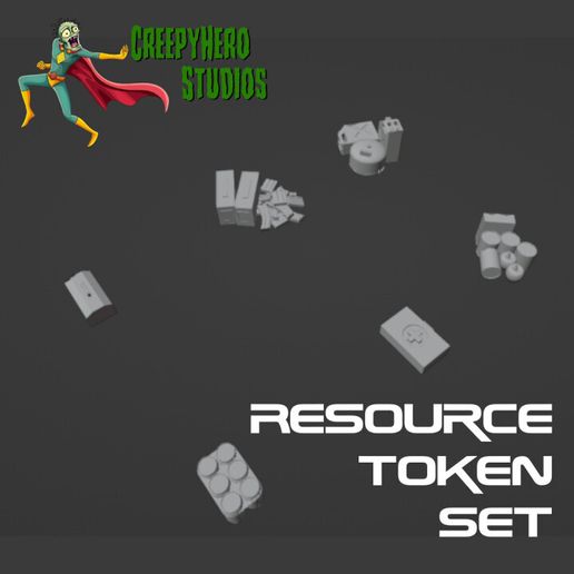 🎲 Modern 28mm Scale Resource Token Set STL | Printable Objective ...
