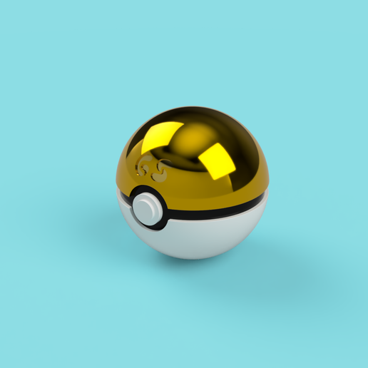 🐉 POKEBALL GOLD, GSball, EASY ASSEMBLY, SUPPORT INCLUDED・ STL File for ...