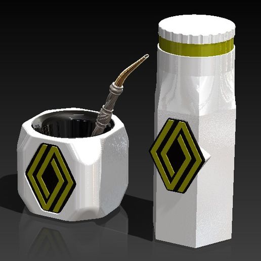 Archivo STL SET MATERO RENAULT (LOGO NEW) - SACA POLVILLO Y MATE 🆕 ・Modelo imprimible en 3D para ...