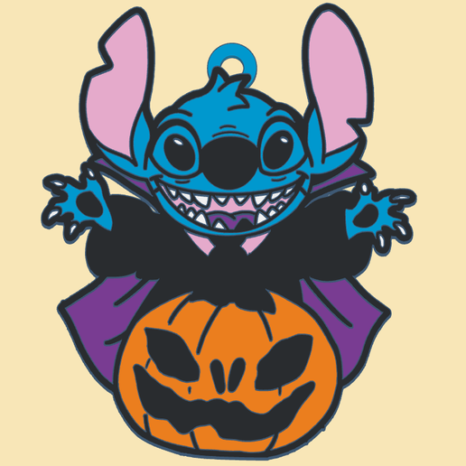 🧛 Stitch Vampire Key Chain・ STL File for ・Cults