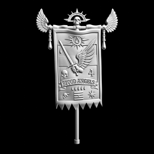 🩸 Angels of Blood Banner Sword and Wing・ STL File for 3D printing・Cults