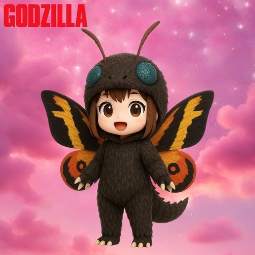 🇯🇵 godzilla anime chibi mothra・ STL File for 3D printing・Cults