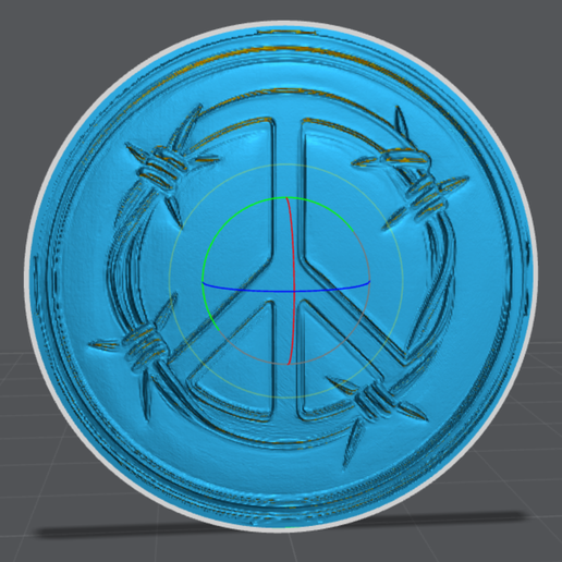 ☮️ barb wire peace sign coin token wall art・ STL File for 3D printing・Cults
